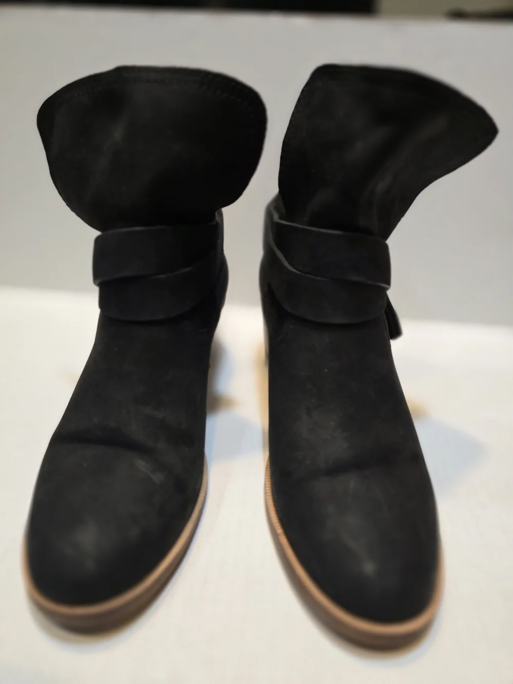 Shoes | Ugg Black Suede Womens Ankle Boots With Wrap Strap | Poshmark